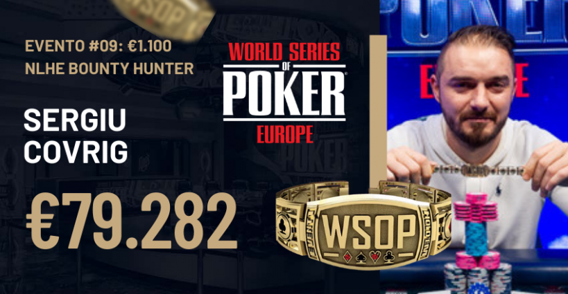 Sergiu Covrig conquista €1.100 Bounty Hunter das WSOPE - PokerPT.com