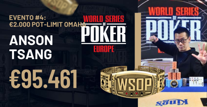 Anson Tsang bi-campeão WSOPE & 3ª bracelete - PokerPT.com