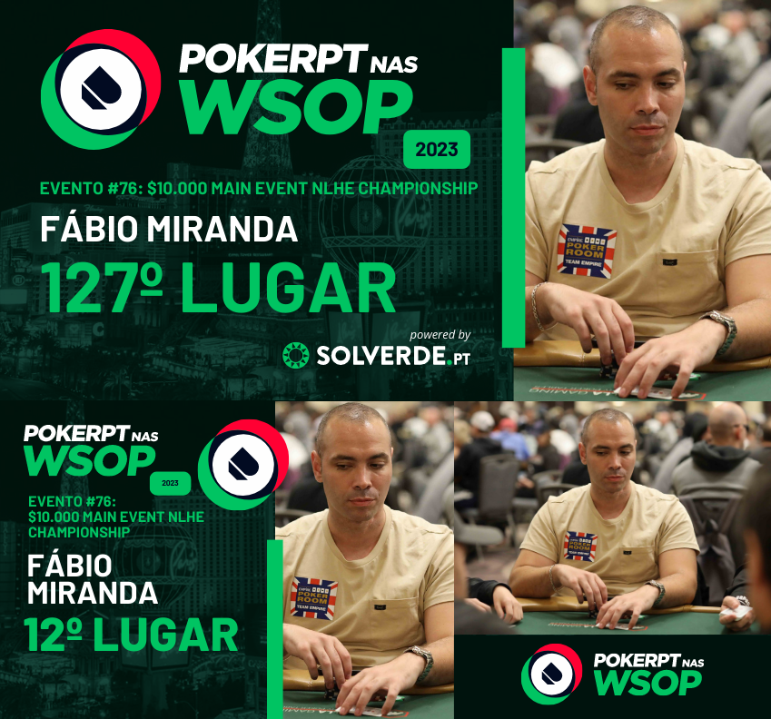 Fábio Miranda eliminado no Dia 6 do WSOP ME - PokerPT.com